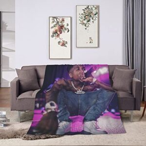 N-B-A Young=Boy Rapper Never Broke Again Throw Blanket Warm Ultra-Soft Micro Fleece Blanket for Bed Couch Living Room Decoration 40"X30"