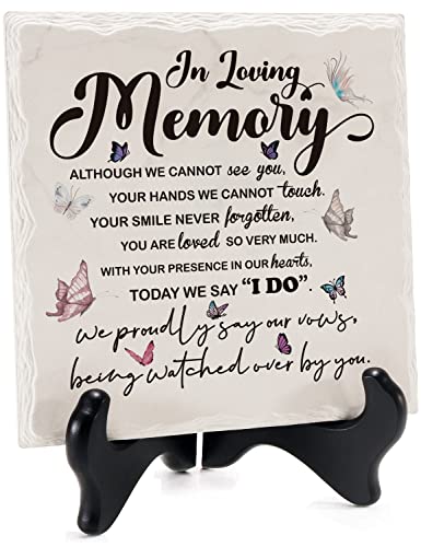 Memorial Table Sign for Wedding, in Loving Memory of Loved One, Ceremony and Reception Family Unity Wedding Table Decoration Plaque, Sympathy Gifts, Bereavement Gifts