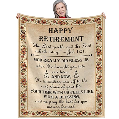 to Retirement Women Men Gifts, Retirement Blanket 60 x 50 Inches Retired Throw Blankets Flannel Blanket Retirement Gifts Lightweight Shaggy Blankets Home Decor for Nurse Coworker Bedding