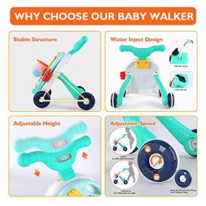 Eners Sit to Stand Baby Learning Walker with Wheels, Baby Activity Walker, 2 in 1 Baby Push Walkers and Activity Center, Walker for Baby Boy Girl (Walker Green)