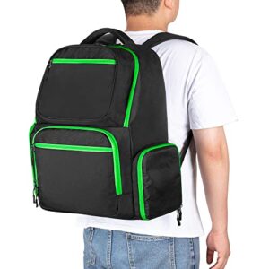 Trunab Travel Backpack Compatible with Xbox Series X Carrying Case Game Storage Bag with 2 Inner Spaces for Xbox X/S Console, Multiple Pockets for 15.6” Laptop and Other Gaming Accessories, Black (Patent Pending)