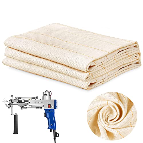 79" × 59" Tufting Cloth with Marked Lines, Rug Backing Fabric Monk Cloth with Positioning Marked Line, Punch Needle Needlework Fabric for Loop Pile Tufting Gun, Rug-Punch, Punch Needle, Rug Hooking