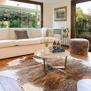 bonanza leathers genuine cowhide rug tricolor brindle size s/l/xl 5x6/6x7/7x8 ft (5x6)