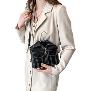 Anopo Suit Shirt Shaped Novelty Clutch Purse Ladies Leather Evening Crossbody Shoulder Bag Women Unique Clothes Tote Handbag Black