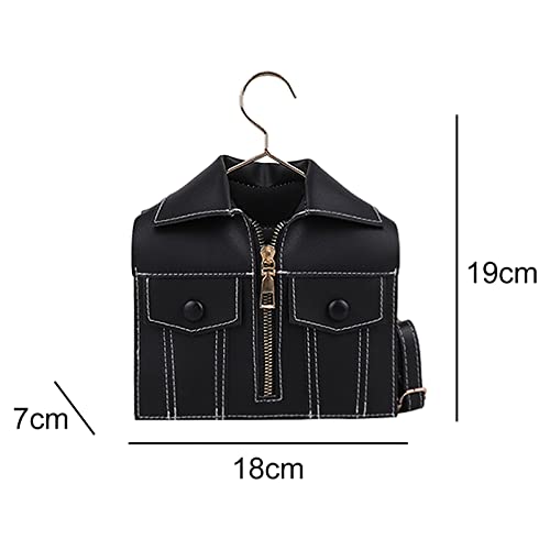 Anopo Suit Shirt Shaped Novelty Clutch Purse Ladies Leather Evening Crossbody Shoulder Bag Women Unique Clothes Tote Handbag Black