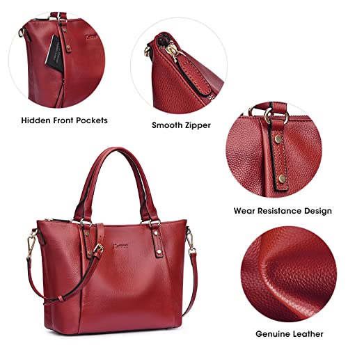 Kattee Genuine Leather Soft Totes Shoulder Bags Women Top Handle Satchels Purse Cute Handbag Fashion Daily Travel