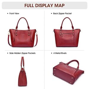 Kattee Genuine Leather Soft Totes Shoulder Bags Women Top Handle Satchels Purse Cute Handbag Fashion Daily Travel