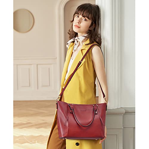 Kattee Genuine Leather Soft Totes Shoulder Bags Women Top Handle Satchels Purse Cute Handbag Fashion Daily Travel