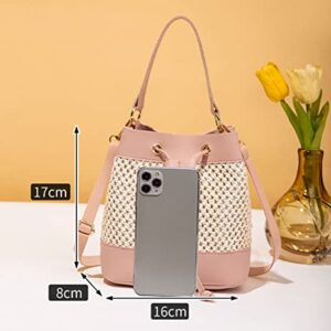 Straw Bag for women Summer Beach Bag Woven Hobo Handbag Work Tote Bag Vacation Bucket Bag Crossbody Purse