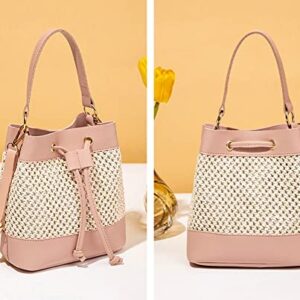 Straw Bag for women Summer Beach Bag Woven Hobo Handbag Work Tote Bag Vacation Bucket Bag Crossbody Purse