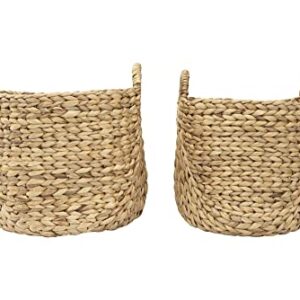 Bloomingville Handwoven Beige Seagrass Round Handles (Set of 2 Sizes) Basket, Natural