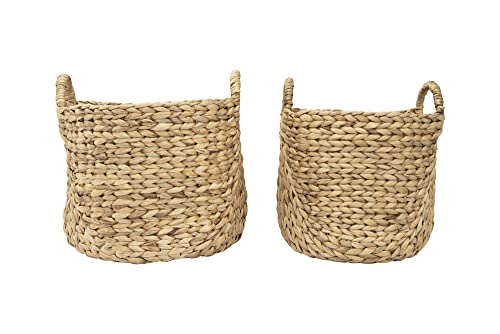 Bloomingville Handwoven Beige Seagrass Round Handles (Set of 2 Sizes) Basket, Natural