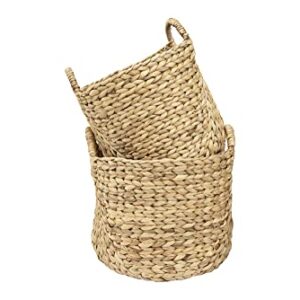 Bloomingville Handwoven Beige Seagrass Round Handles (Set of 2 Sizes) Basket, Natural