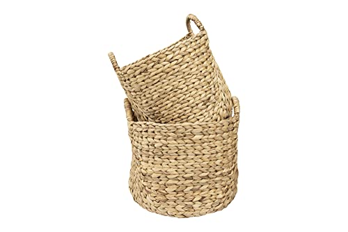 Bloomingville Handwoven Beige Seagrass Round Handles (Set of 2 Sizes) Basket, Natural