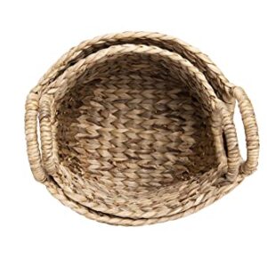 Bloomingville Handwoven Beige Seagrass Round Handles (Set of 2 Sizes) Basket, Natural