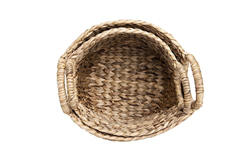 Bloomingville Handwoven Beige Seagrass Round Handles (Set of 2 Sizes) Basket, Natural