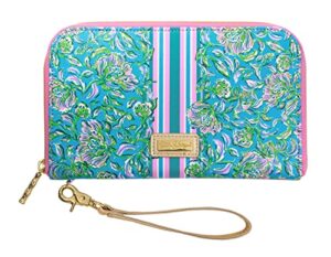 lilly pulitzer travel wallet passport holder, vegan leather wristlet wallet for women, travel document organizer, chick magnet