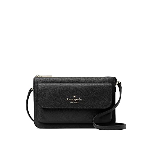 kate spade handbag for women Leila small flap crossbody bag, Black