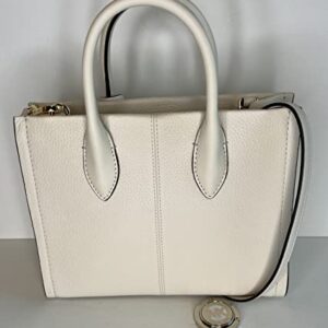 Michael Kors Mirella Small Shopper Top Zip Bag bundled SM TZ Coinpouch Purse Hook (LT Cream Multi/Vanilla PVC)