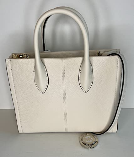 Michael Kors Mirella Small Shopper Top Zip Bag bundled SM TZ Coinpouch Purse Hook (LT Cream Multi/Vanilla PVC)