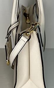 Michael Kors Mirella Small Shopper Top Zip Bag bundled SM TZ Coinpouch Purse Hook (LT Cream Multi/Vanilla PVC)