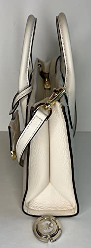 Michael Kors Mirella Small Shopper Top Zip Bag bundled SM TZ Coinpouch Purse Hook (LT Cream Multi/Vanilla PVC)