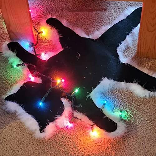 WALLARENEAR Funny Christmas Rugs Light Up Fried Cat Rug Decor National Lampoon Christmas Vacation Village Decorations Xmas Gifts for Family