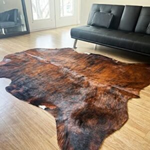 bonanza leathers Genuine Cowhide Rug Dark Brindle Size S/L/XL 5X6/6X7/7X8 FT (6x7)