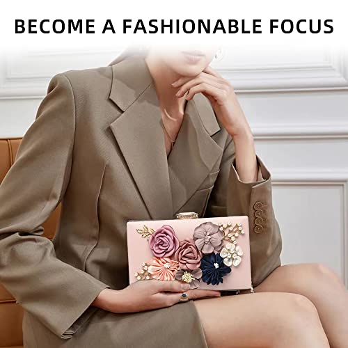 Floral Clutch Floral Clutch Purses For Women 3d Flower Purse Clutch With Roses Flower Clutch Clach Unique Clutch Purses For Women Blush Clutch Purses Women Evening Bridal Pearl Clutch Bride Clutch