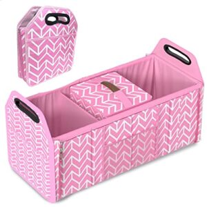 hxr car boot bags 2 pcs car storage box auto supplies car trunk storage box foldable organizer car boot bags (color : pink)