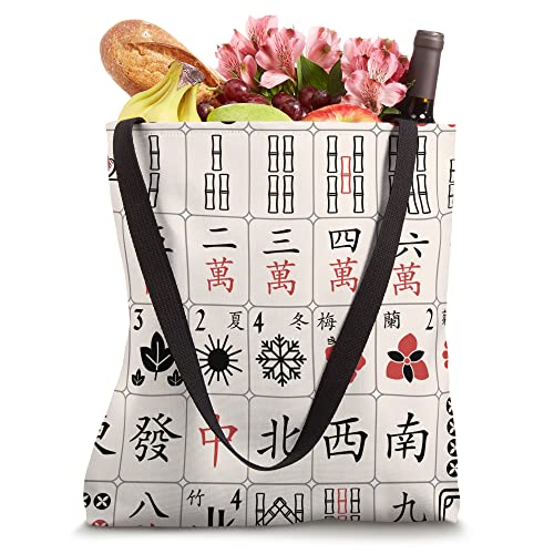 Mahjong Pattern Pieces Classic Chinese Board Game Pieces Tote Bag