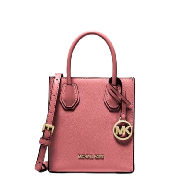 Michael Kors Mercer Extra-Small Pebbled Leather Crossbody Bag (Tea Rose)