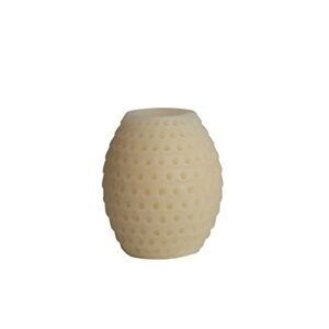 Creative Co-Op Pillar Embossed Faux Melted Wax, Ivory LED Candle