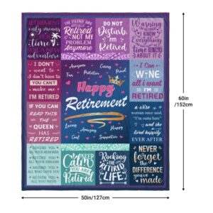 Retirement Gifts For Women 2023, Retirement Gifts Blanket 50"x60", Retired Gifts For Women, Farewell Gifts For Coworkers, Coworker Leaving Gifts For Women, Goodbye Gifts For Coworkers Throw Blankets