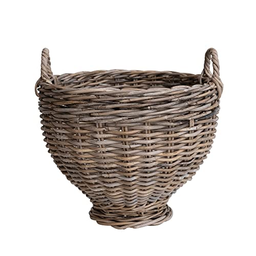 Creative Co-Op Woven Rattan Storage, Natural Basket