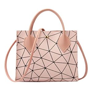 GORGLITTER Women's Geometric Tote Bags Top Handle Satchel Handbag Shoulder Handbag Purses Pink One Size