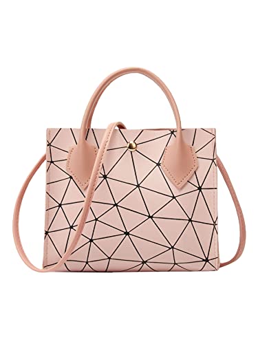 GORGLITTER Women's Geometric Tote Bags Top Handle Satchel Handbag Shoulder Handbag Purses Pink One Size