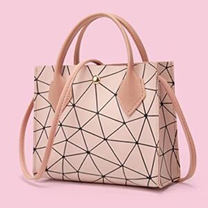 GORGLITTER Women's Geometric Tote Bags Top Handle Satchel Handbag Shoulder Handbag Purses Pink One Size