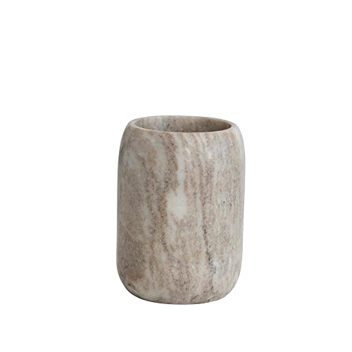 Creative Co-Op Modern Marble Bottle Holder, White Crock, Natural