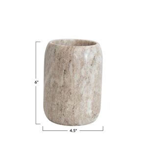 Creative Co-Op Modern Marble Bottle Holder, White Crock, Natural