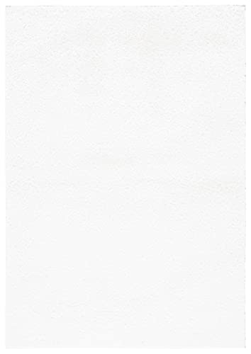 Safavieh Tahoe Shag Collection 9' x 12' White THO670A Solid Non-Shedding 1.2-inch Thick Area Rug