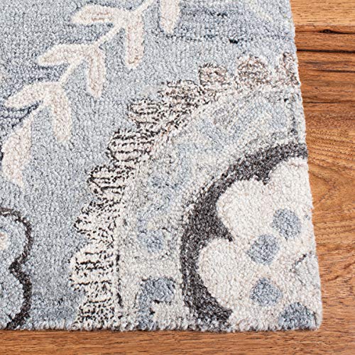 Safavieh Suzani Collection 2' x 3' Grey SZN334F Handmade Boho Wool Area Rug