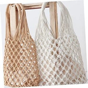 TENDYCOCO 2 Pcs Hollow Woven Handbag Straw Purses for Women Woven Purses for Women Travel Sling Bag for Women Beach Bags for Women Women s Hobos Bohemia Woven Handbag Handmade Woven Bag Girl