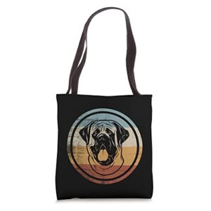 retro vintage dog design english mastiff tote bag