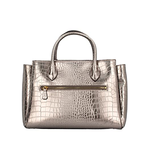 GUESS Enisa High Society Satchel Pewter One Size