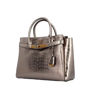 GUESS Enisa High Society Satchel Pewter One Size