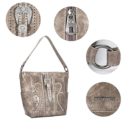 Montana West Buckle Collection Hobo for Women Western Purses and Handbag Large Shoulder Bag with Wallet MW1075G-920BZ+W