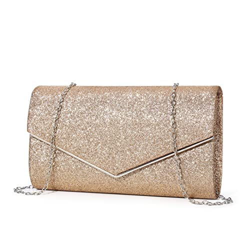 Bride Purse Wedding Purses for Women Bride Clutch Purse Bridal Purse Silver Clutch Prom Purses and Handbags Silver Evening Clutch Bridal Gold Clutch Gold Purses for Women Silver Handbag (Champagne)