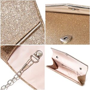 Bride Purse Wedding Purses for Women Bride Clutch Purse Bridal Purse Silver Clutch Prom Purses and Handbags Silver Evening Clutch Bridal Gold Clutch Gold Purses for Women Silver Handbag (Champagne)