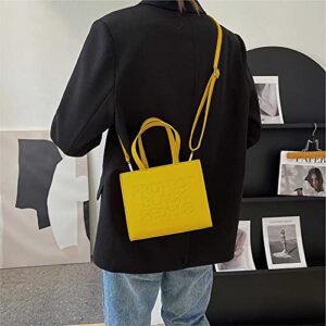 Qiayime Purse and Handbag Protect Black Women Bag Fashion Ladies PU Leather Top Handle Shoulder Satchel Bag Tote Crossbody (yellow)